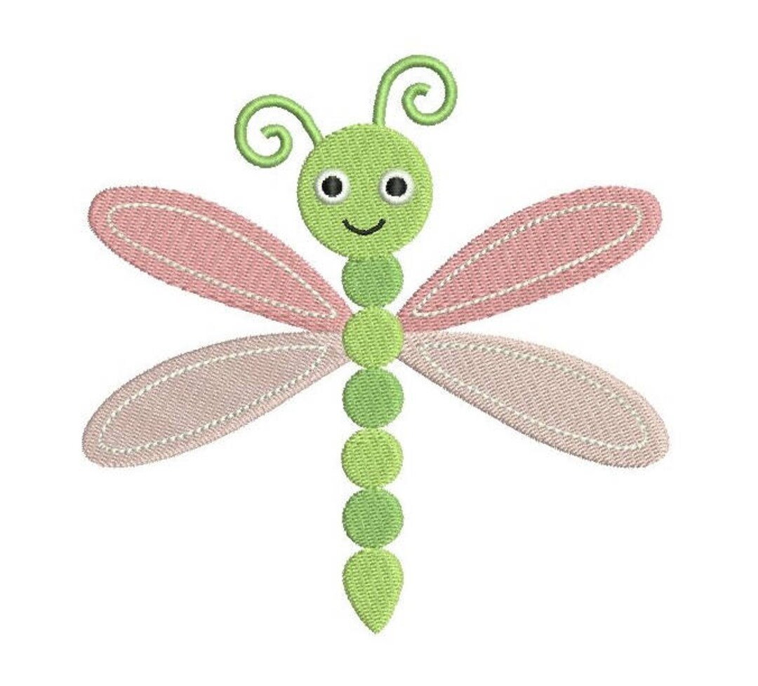 Dragonfly Machine Embroidery Design, Cute Dragonfly Embroidery, Fill ...