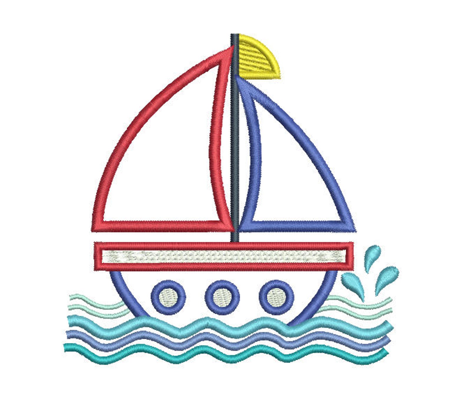 Sail Boat Applique Machine Embroidery Design Sailing Boat - Etsy