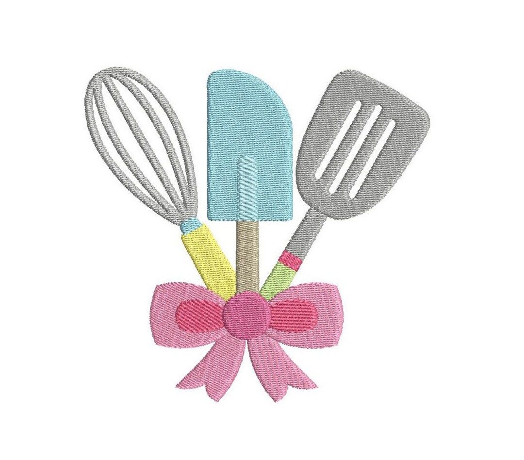 Kitchen Utensils Embroidery Designs, Fill Stitch, Cooking Utensils ...