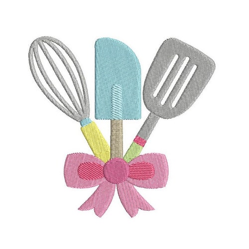 Kitchen Utensils Embroidery Designs Fill Stitch Cooking - Etsy