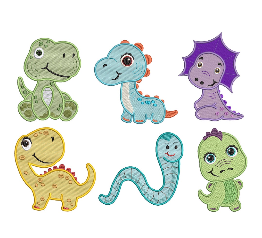 Dinosaur Embroidery Designs, Fill Stitch Dinosaurs, Baby Dinosaurs ...