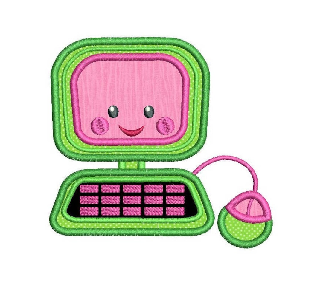 Computer Machine Embroidery Applique Design, Girl's Computer Embroidery ...