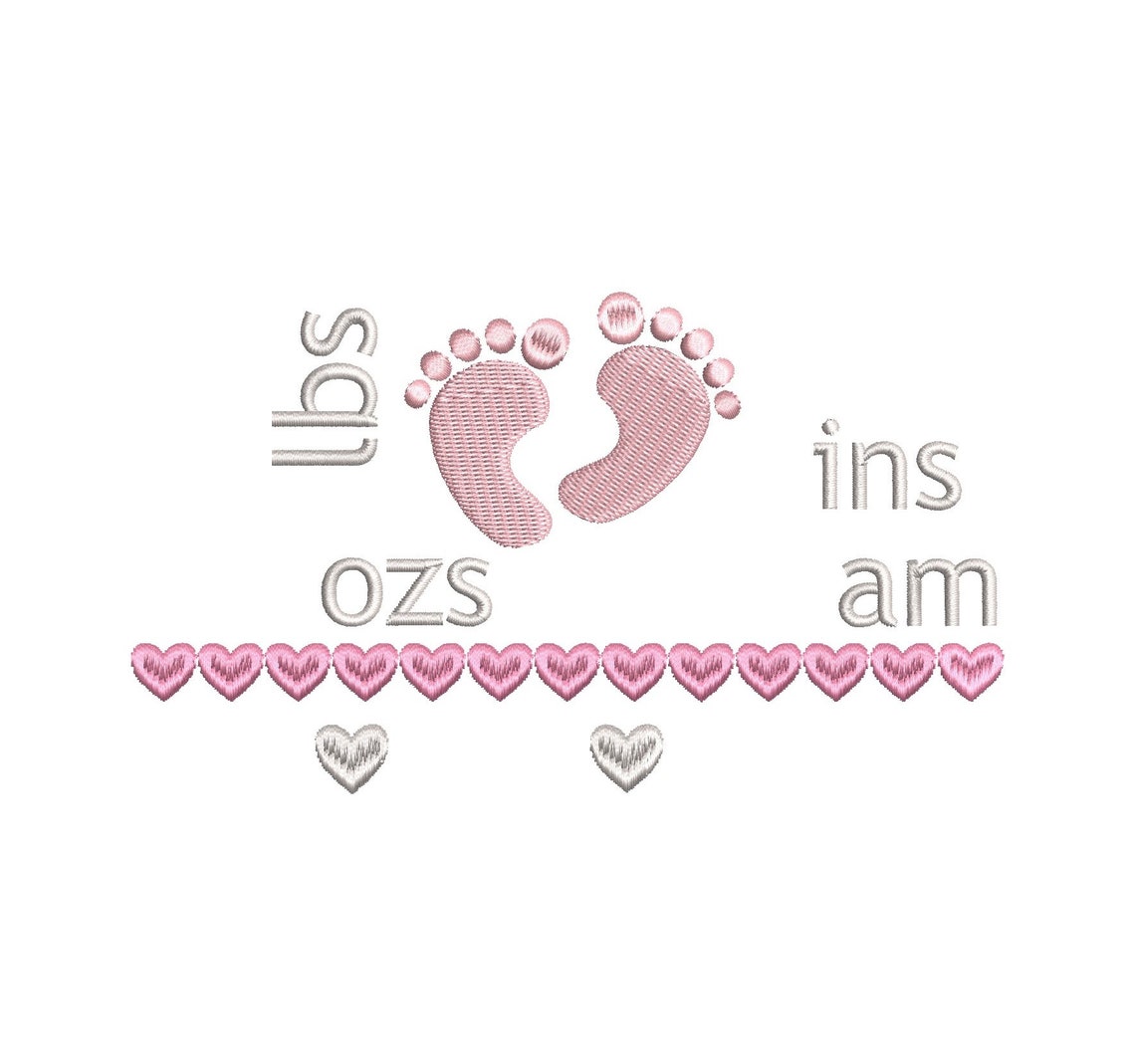 Baby Birth Template Embroidery Design Baby Birth Stats Baby - Etsy