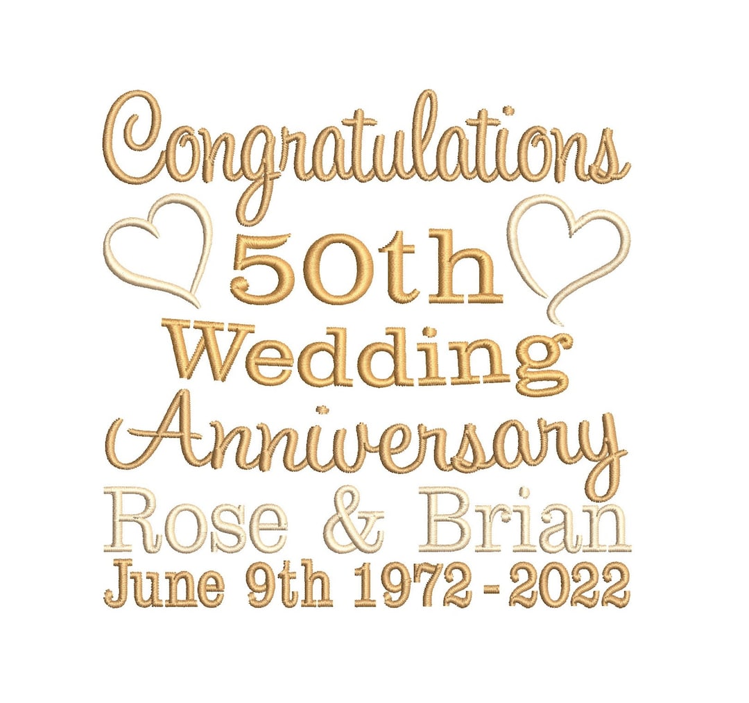 50th Wedding Anniversary, Template Design, Golden Wedding, Hearts, 50th ...