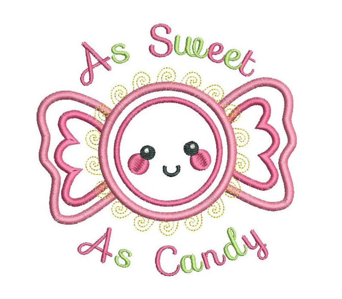 Candy Applique Machine Embroidery Design Cute Girl's | Etsy
