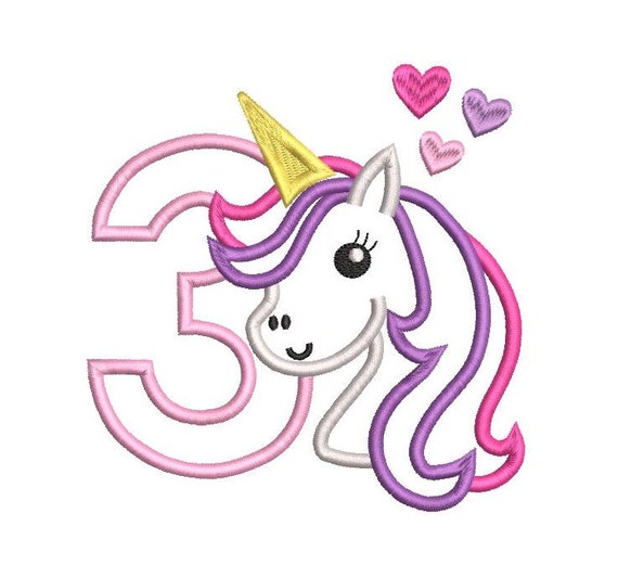 Sewing & Needlecraft Flower 3 Unicorn Applique Unicorn Unicorn Birthday ...
