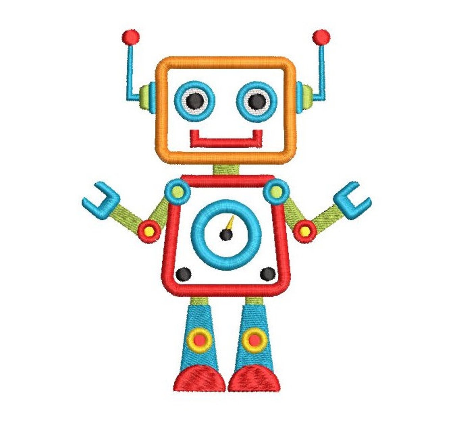 Robot Machine Embroidery Applique Designs for Children, Set of 6 Robots ...