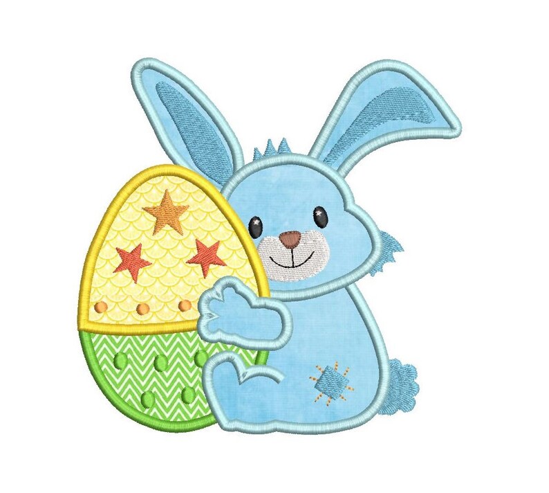 Easter Bunny Embroidery Applique Design Cute Bunny Applique - Etsy