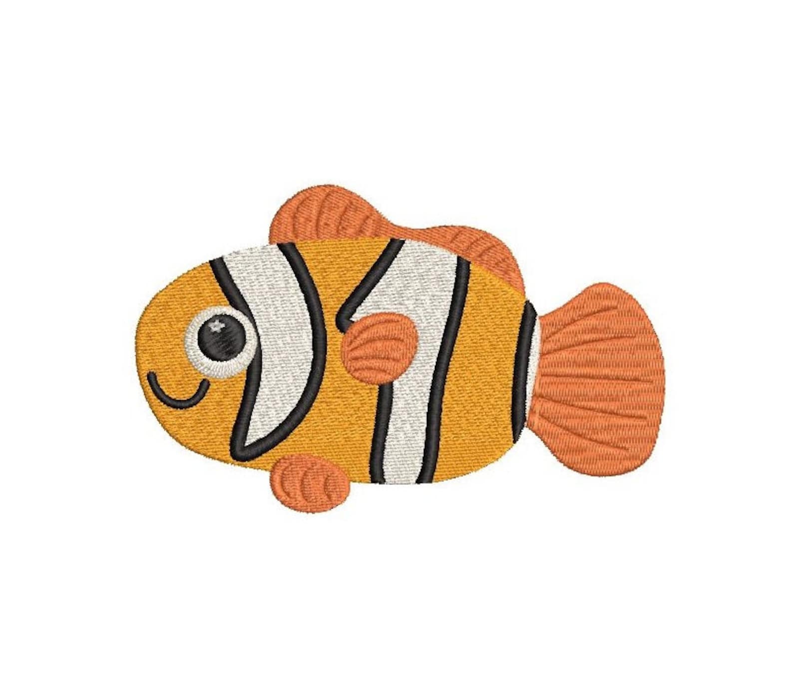 Fish Embroidery Design, Clown Fish, Mini Fish, Sea Life, Fill Stitch ...