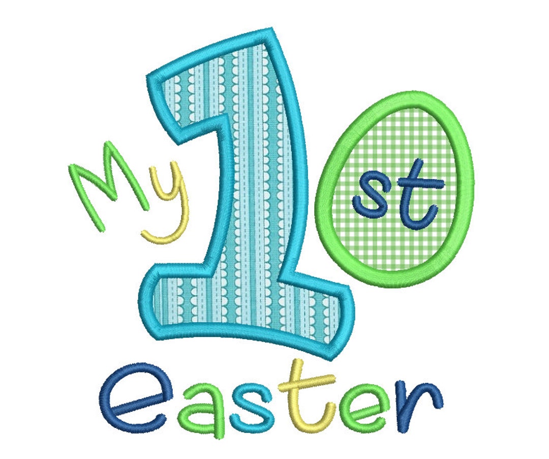 My 1st Easter Applique Embroidery Design, First Easter, Number 1 With ...