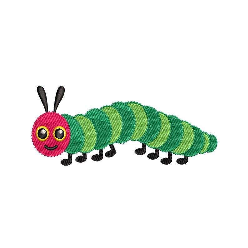 Caterpillar Embroidery Designs, Fill Stitch, Cute Caterpillars ...