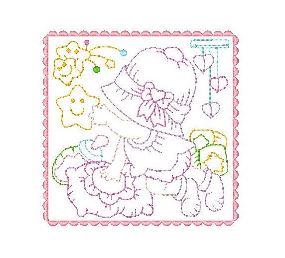 Baby Quilt Block Machine Embroidery Designs , Multi-color Linework ...