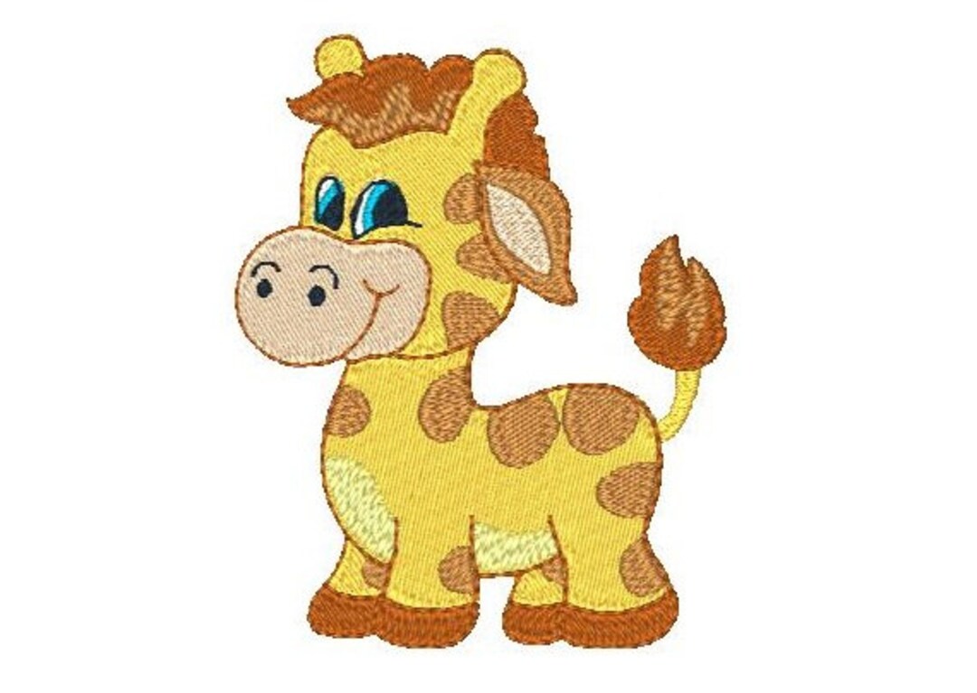 Giraffe Machine Embroidery Design, Baby Giraffe, Zoo Animal, Jungle ...