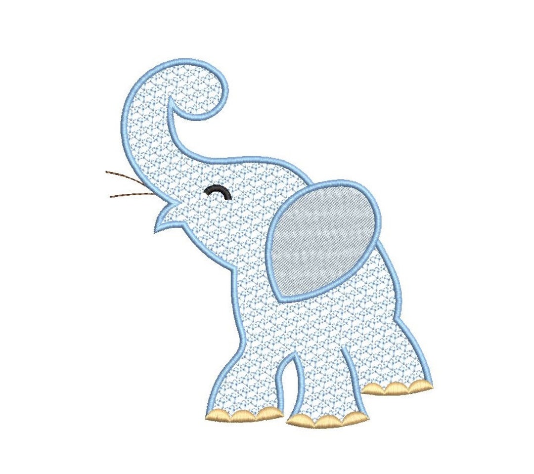 Baby Elephant Embroidery Design, Cute Elephant, Jungle Animal, Baby ...