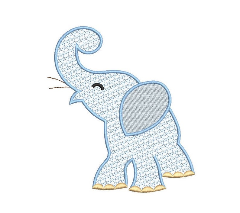 Baby Elephant Embroidery Design, Cute Elephant, Jungle Animal, Baby ...
