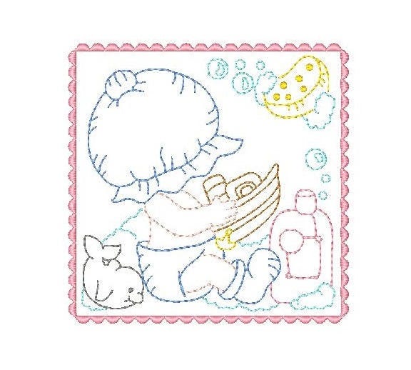 Baby Quilt Block Machine Embroidery Designs , Multi-color Linework ...