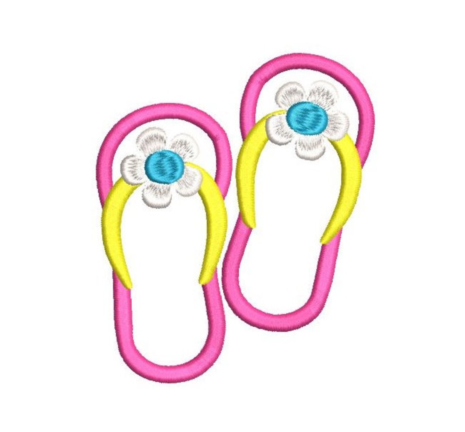 Flip Flops Embroidery Applique Design, Cute Flip Flops, Thongs, Shoe ...