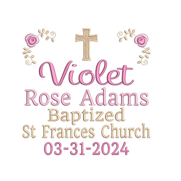 Baptism Embroidery Design - Etsy