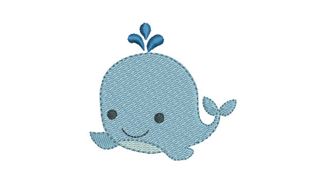 Mini Baby Whale Machine Embroidery Design, Fill Stitch, Cute Baby Whale ...