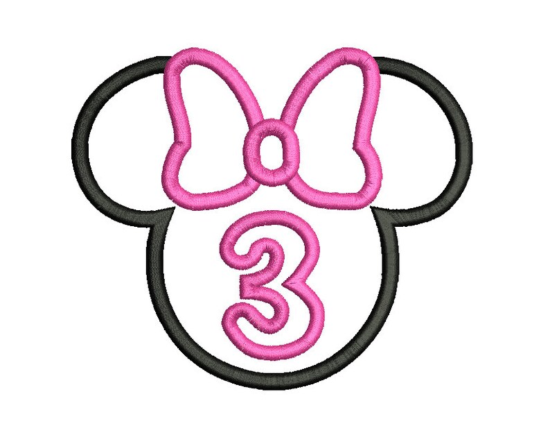 3rd Birthday Applique Machine Embroidery Design Mouse Ears - Etsy