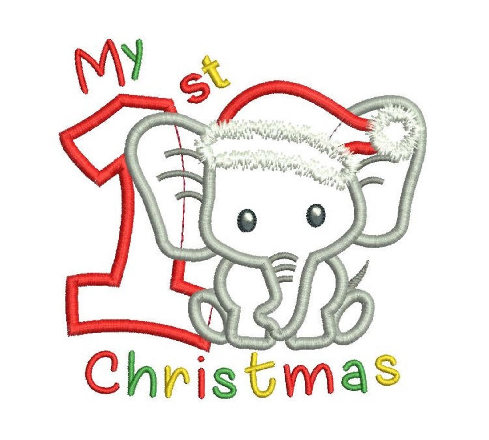 My 1st Christmas Machine Embroidery Applique Design Christmas | Etsy