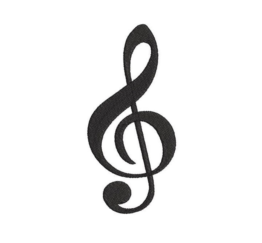 Treble Clef Embroidery Design, Music Design, Music Note, Fill Stitch ...