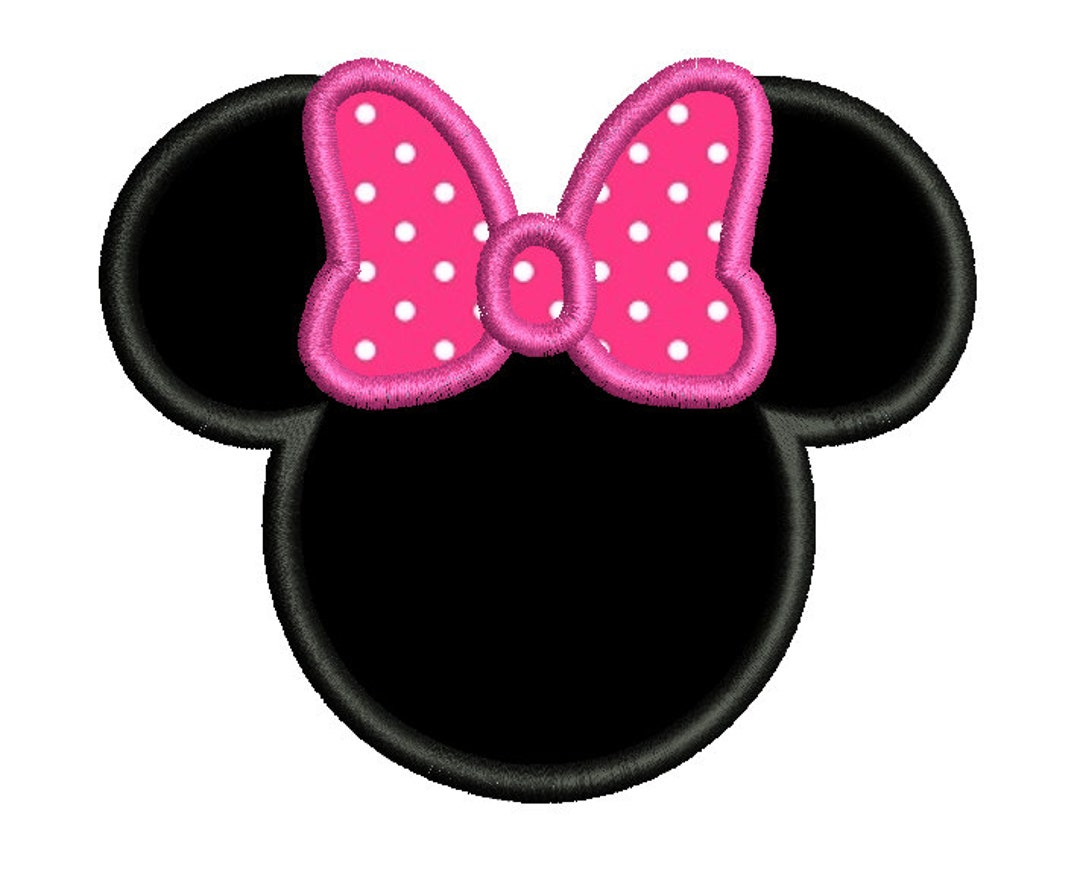 Mouse Ears Machine Embroidery Applique Design, Mouse Head With Bow ...