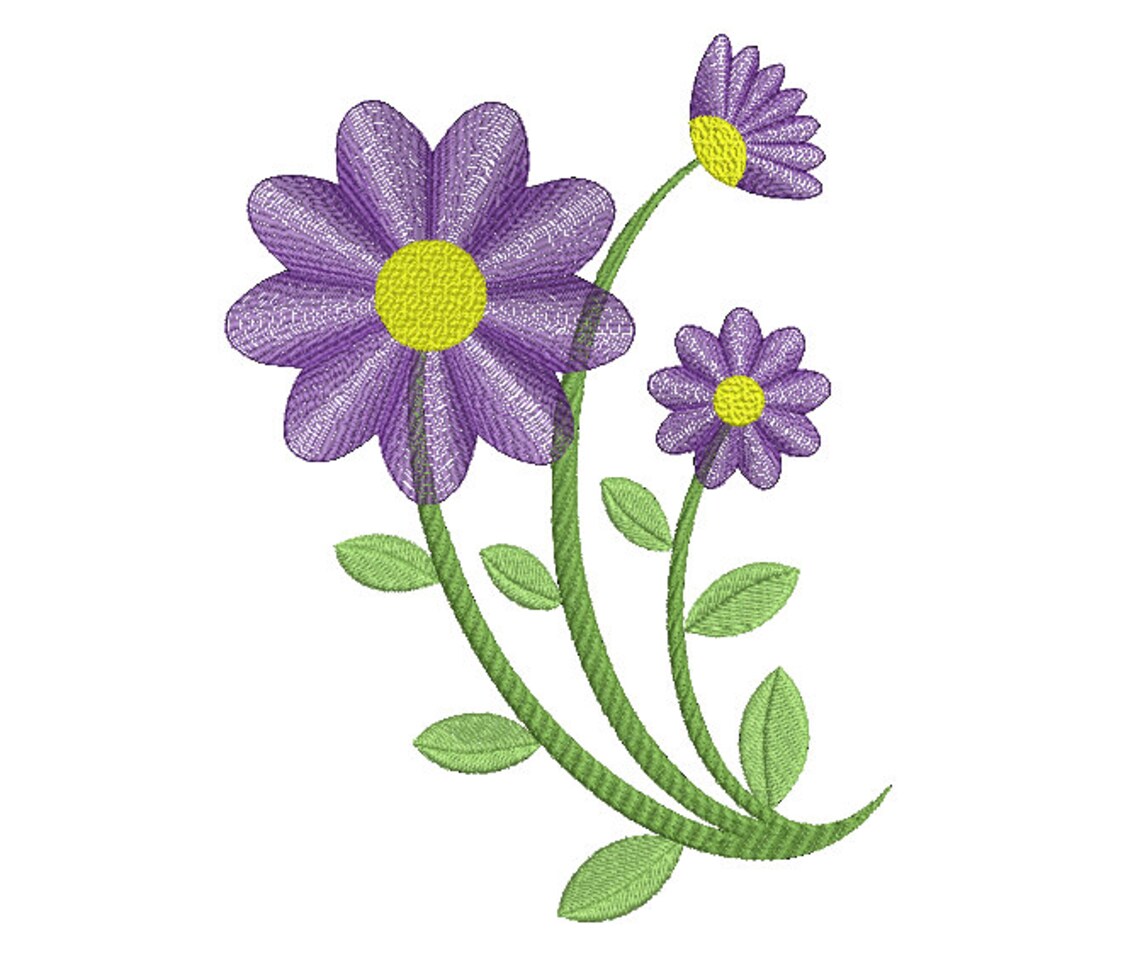 Floral Machine Embroidery Design Flower Machine Embroidery - Etsy