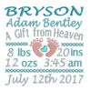 Baby Birth Template Embroidery Design, Baby Birth Stats, Giraffe ...