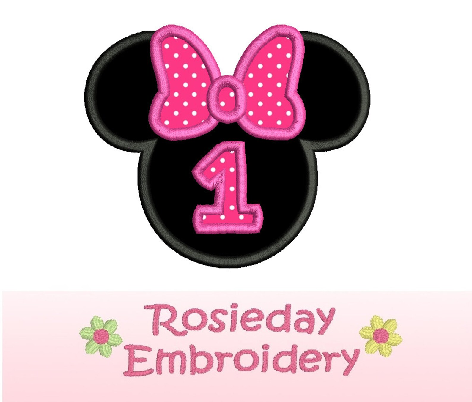 1st Birthday Machine Embroidery Applique Design Mouse Ears | Etsy