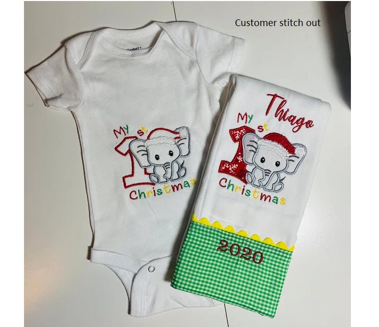 My 1st Christmas Machine Embroidery Applique Design Christmas | Etsy