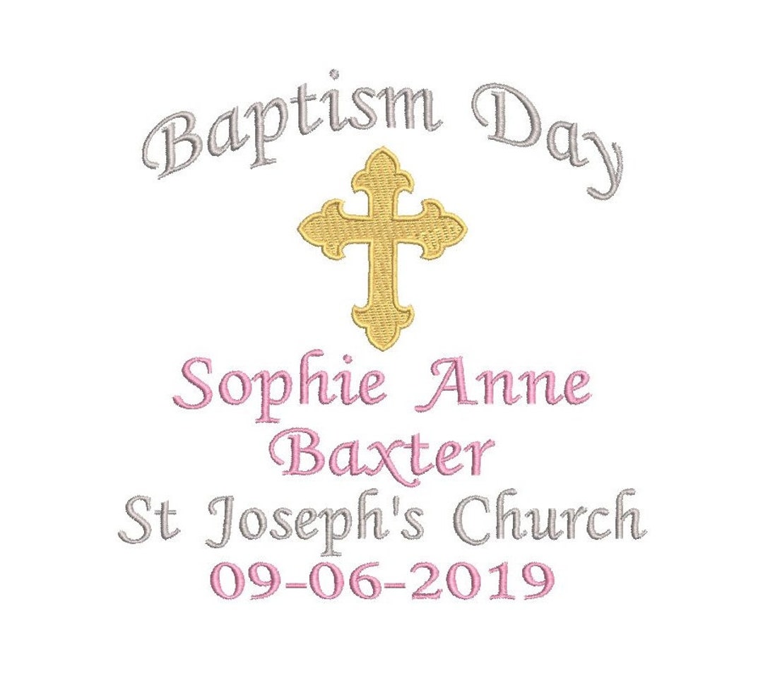 Baptism Embroidery Design, Customised, Boy or Girl Baptism Embroidery ...