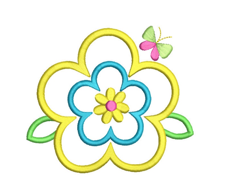 Spring Flower Applique Embroidery Design Applique Flower With - Etsy