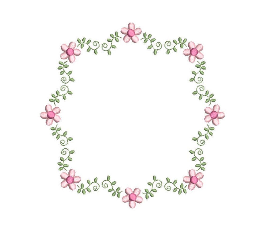 Floral Frames Embroidery Designs Set of 6 Frames Monogram - Etsy