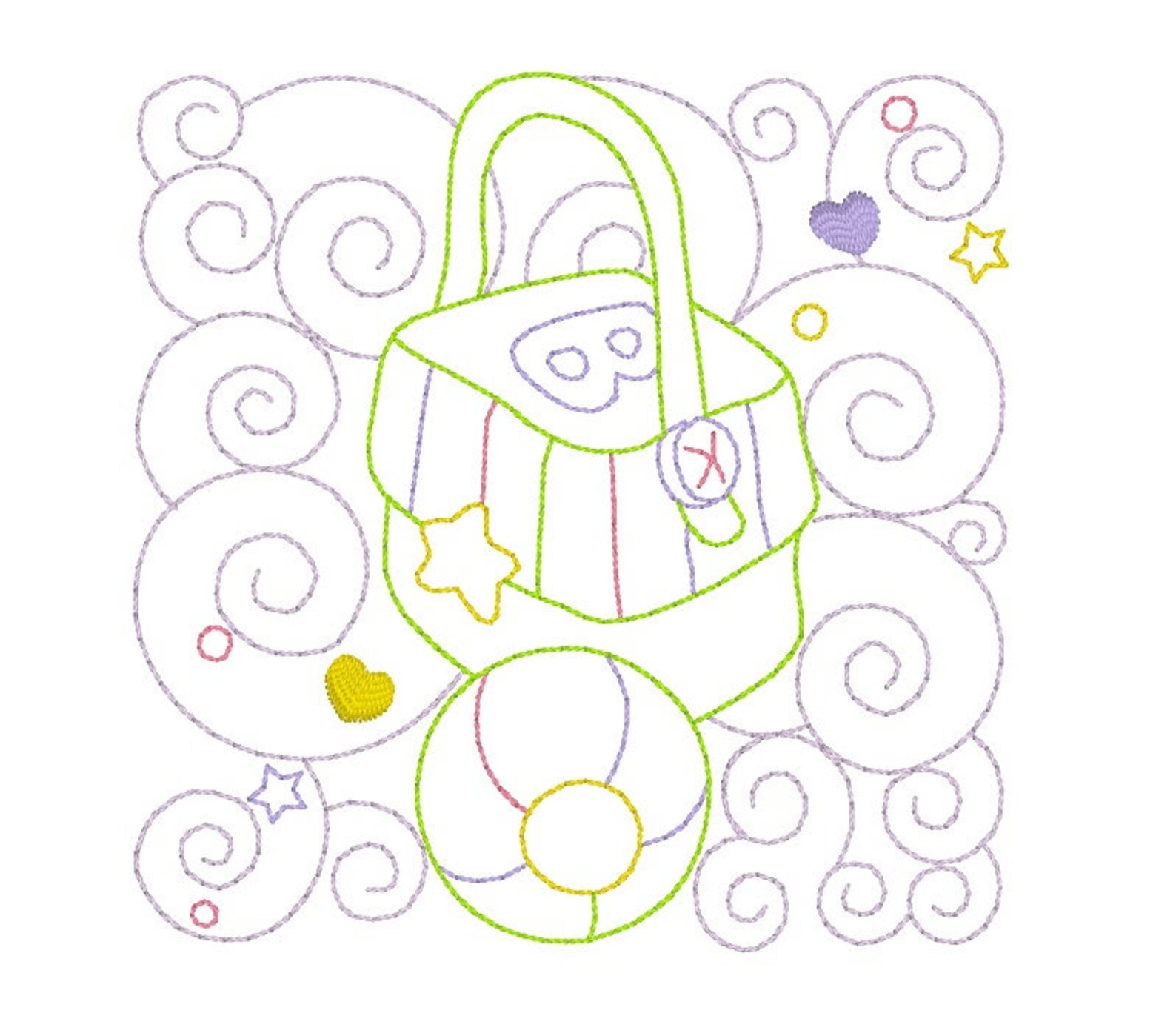 Baby Quilt Blocks Machine Embroidery Designs, Set of 12 Cute Linework ...