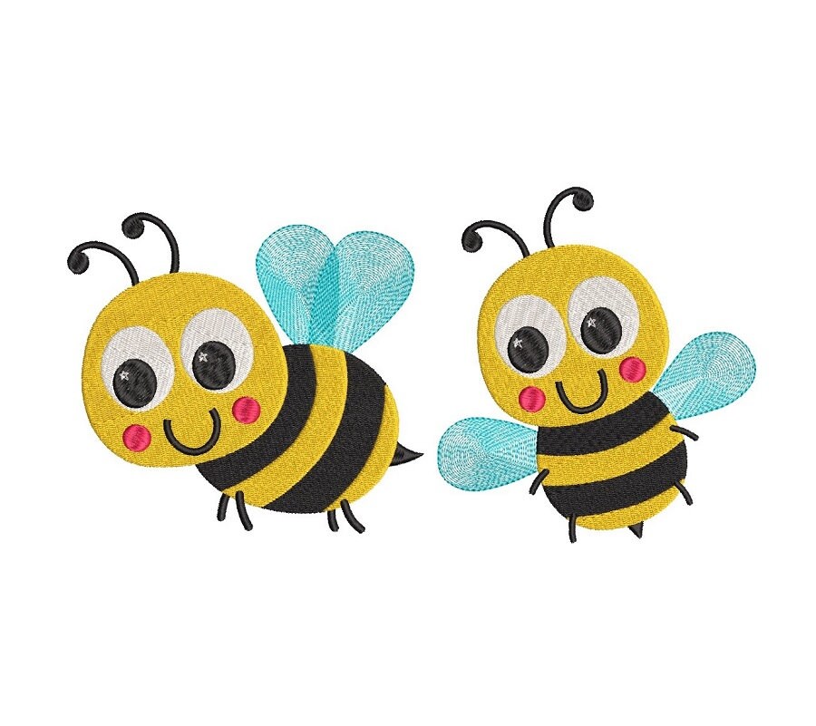Bees - 2 Cute Machine Embroidery Designs, Bee, Fill Stitch Bees, Baby ...