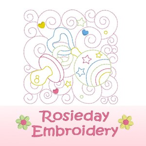 Baby Quilt Block Machine Embroidery Design, Multi-colored Linework ...