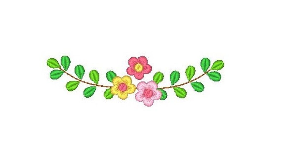 Floral Machine Embroidery Design, Fill Stitch Flower Machine Embroidery ...
