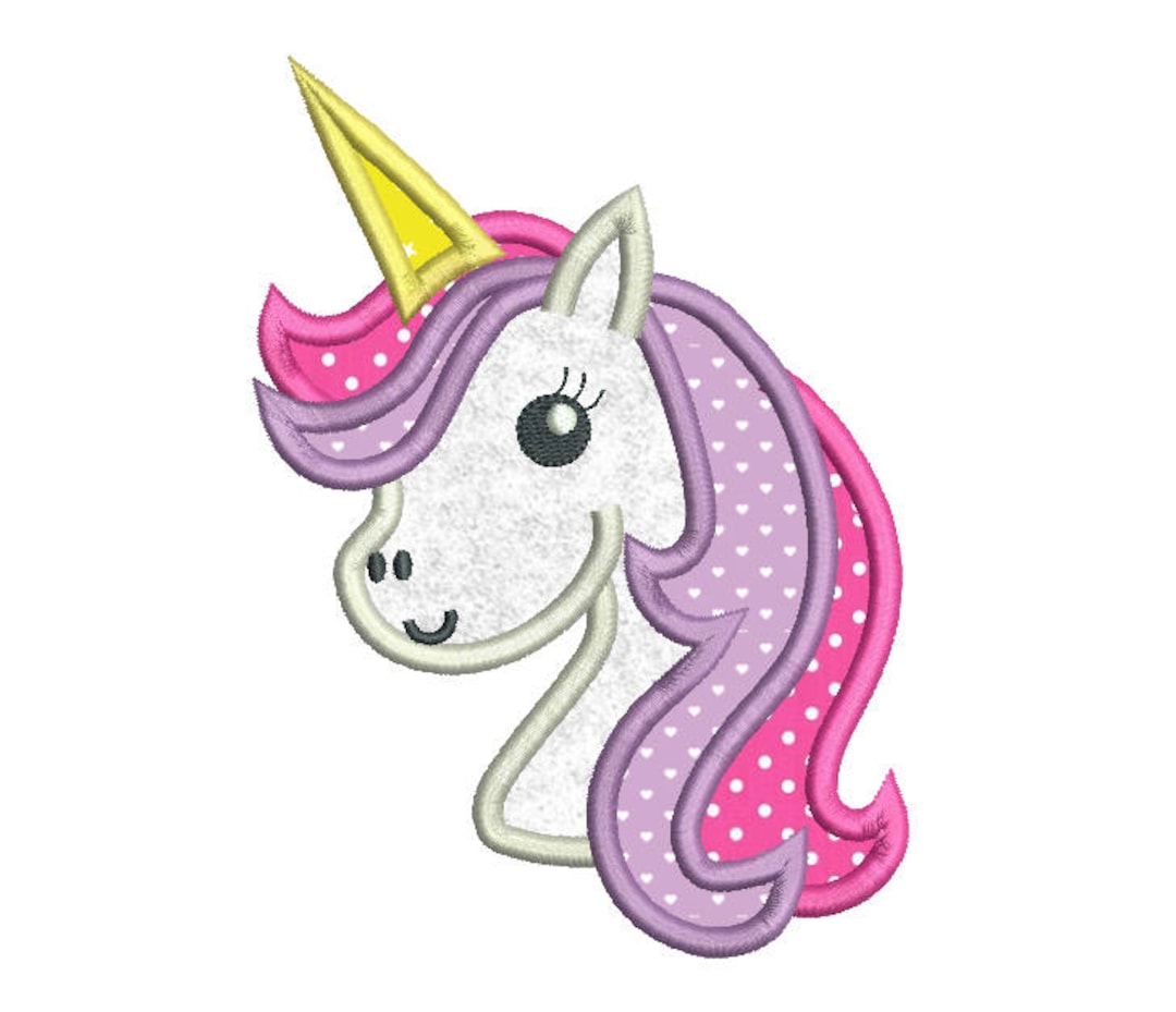 Unicorn Embroidery Applique Design, Unicorn Machine Embroidery, Cute ...
