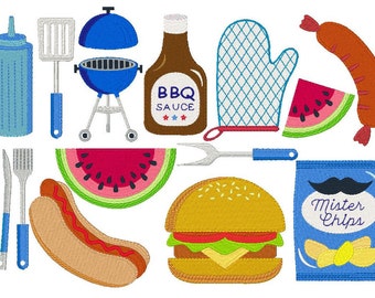 Barbecue Stove Machine Embroidery Designs - Etsy
