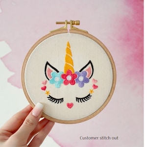 Unicorn Embroidery Design, Unicorn Face Design, Girly Unicorn ...