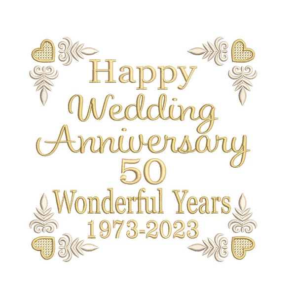 50th Anniversary Embroidery Designs - Etsy