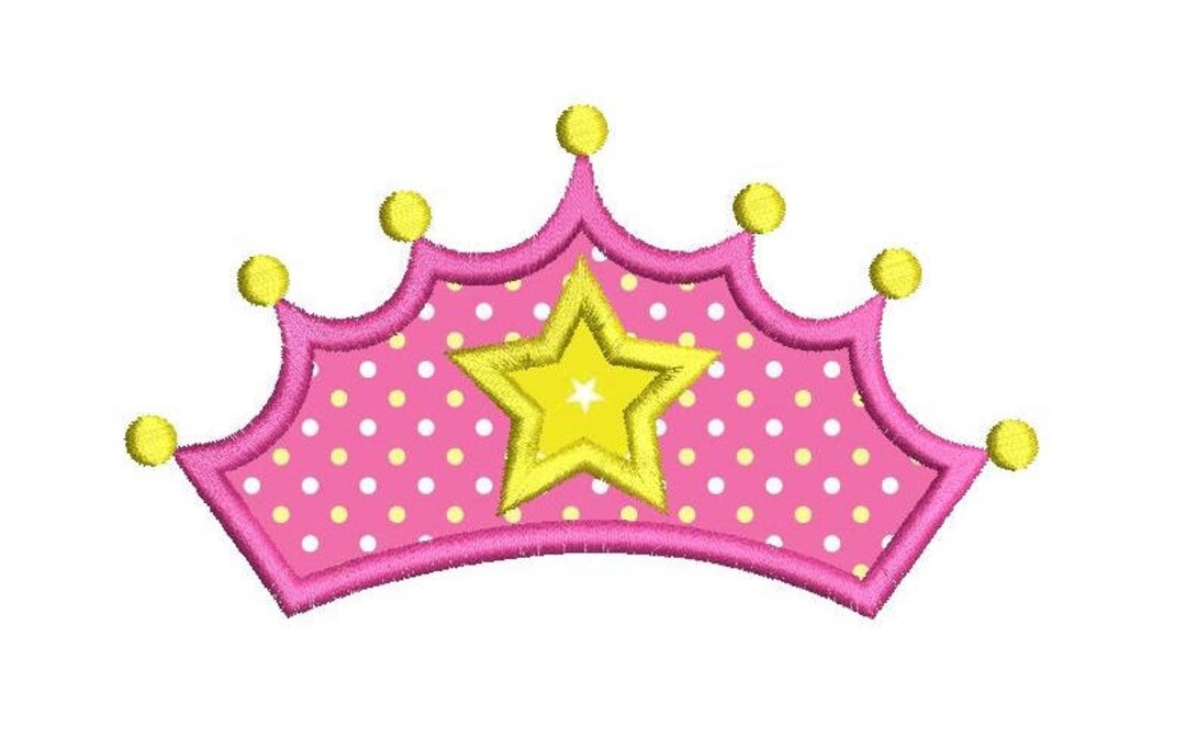 Princess Crown Machine Embroidery Applique Design, Girl Princess ...