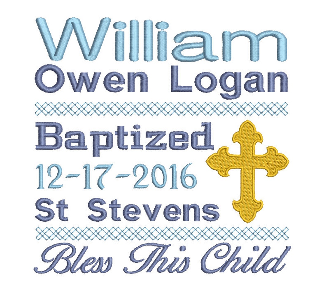 Baptism Template Machine Embroidery Design, Christening Embroidery ...
