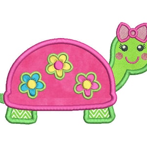 Cute Turtle Applique Machine Embroidery Design, Baby Turtle Embroidery ...