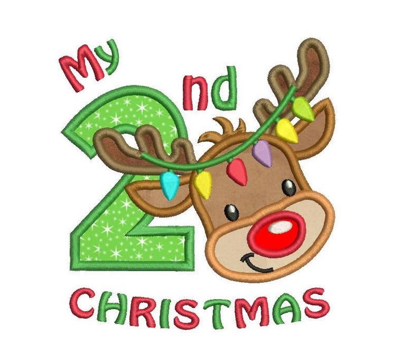 My 2nd Christmas Machine Embroidery Applique Design Christmas - Etsy