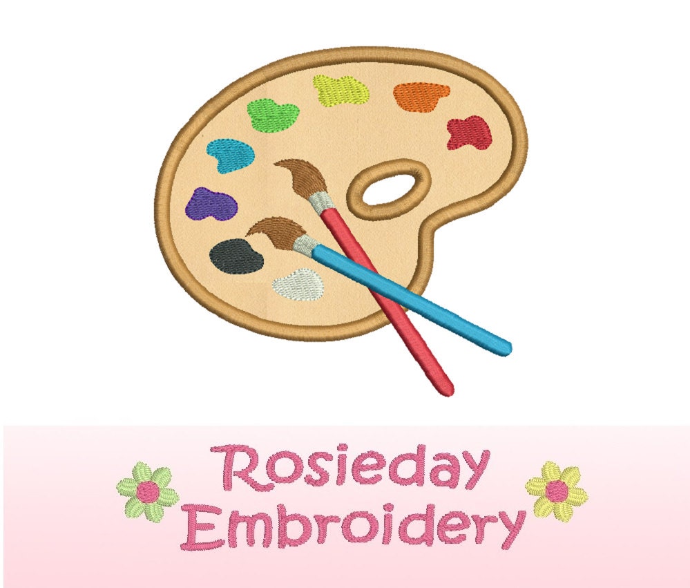Paint Pallette Machine Embroidery Applique Design, Artist's Paint ...