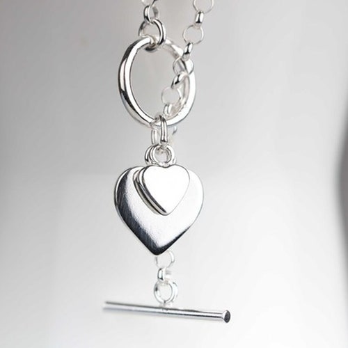 Silver Heart Necklace Solid Sterling Silver - Etsy UK