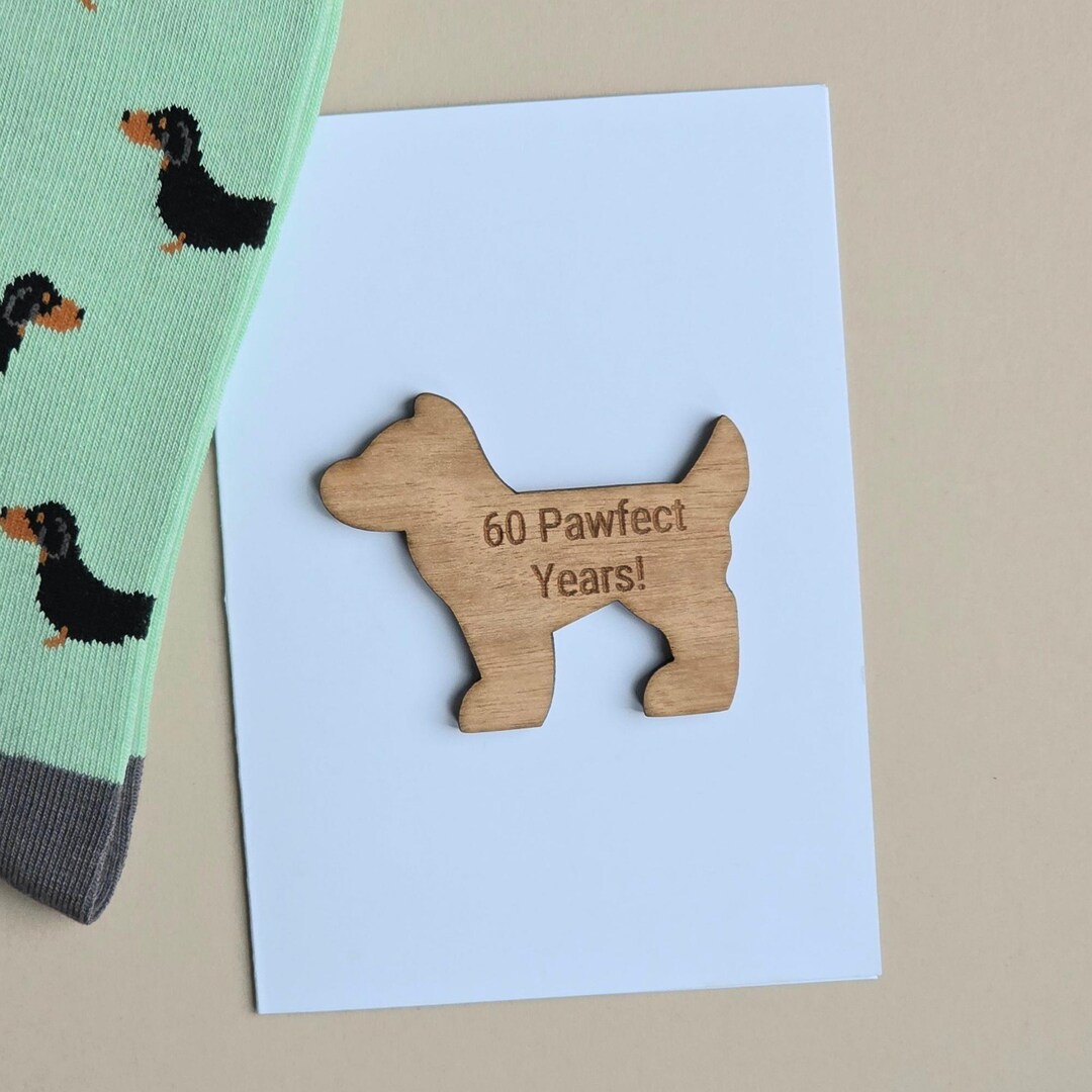 60 Pawfect Years! Dog Token and Birthday Card - Handmade Cards ...