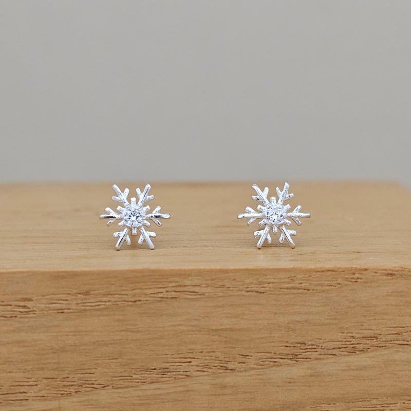 Snowflake Stud Earrings - Etsy